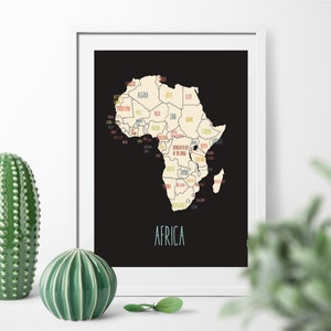 Africa Map for Kids - Children Travel Decor - Adventure Nursery ...