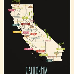 California Map for Kids - Children Travel Decor - Adventure Nursery ...