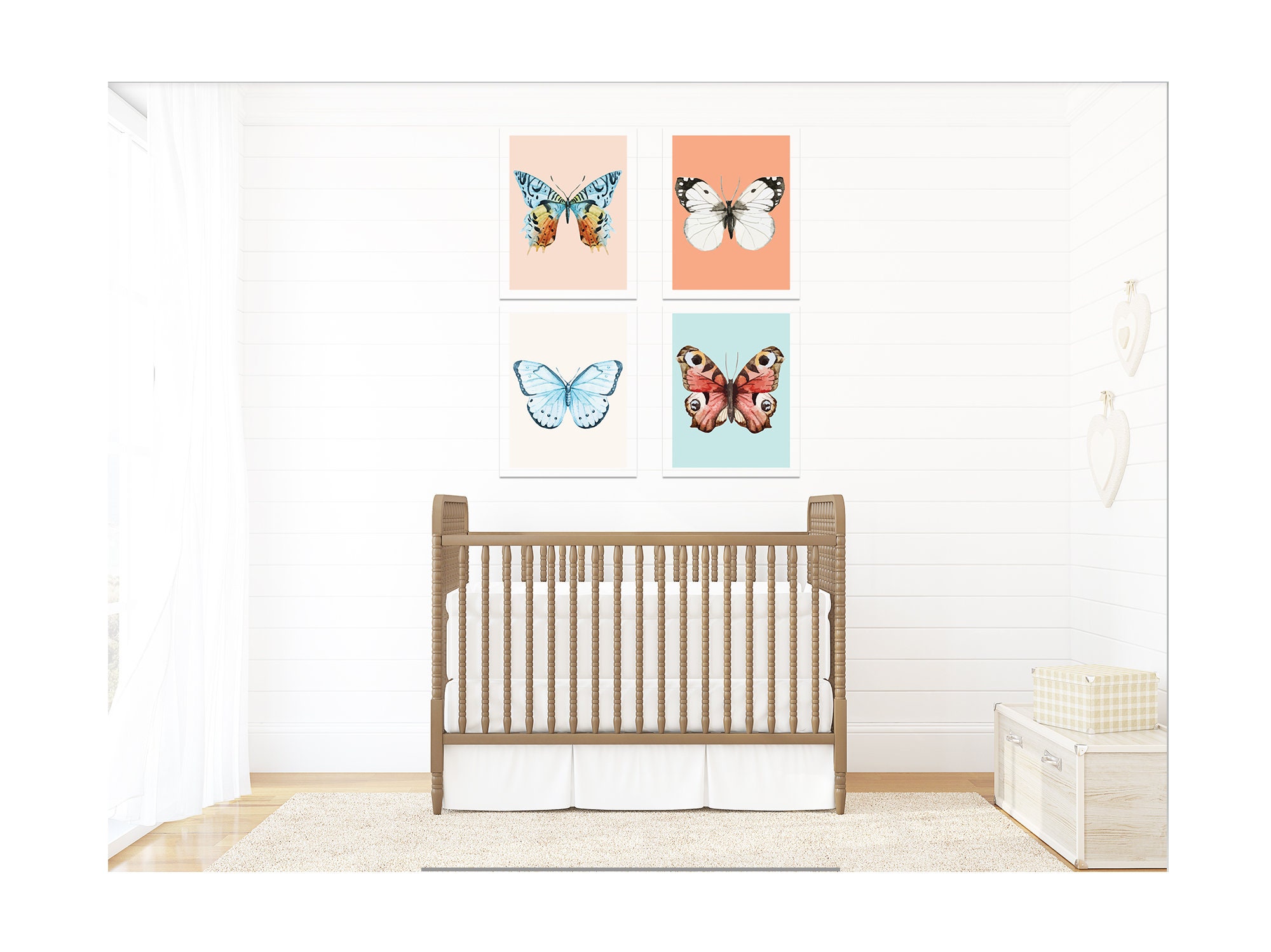Boho Butterfly Nursery Decor- Set of 4 11x14"- Butterfly Prints ...
