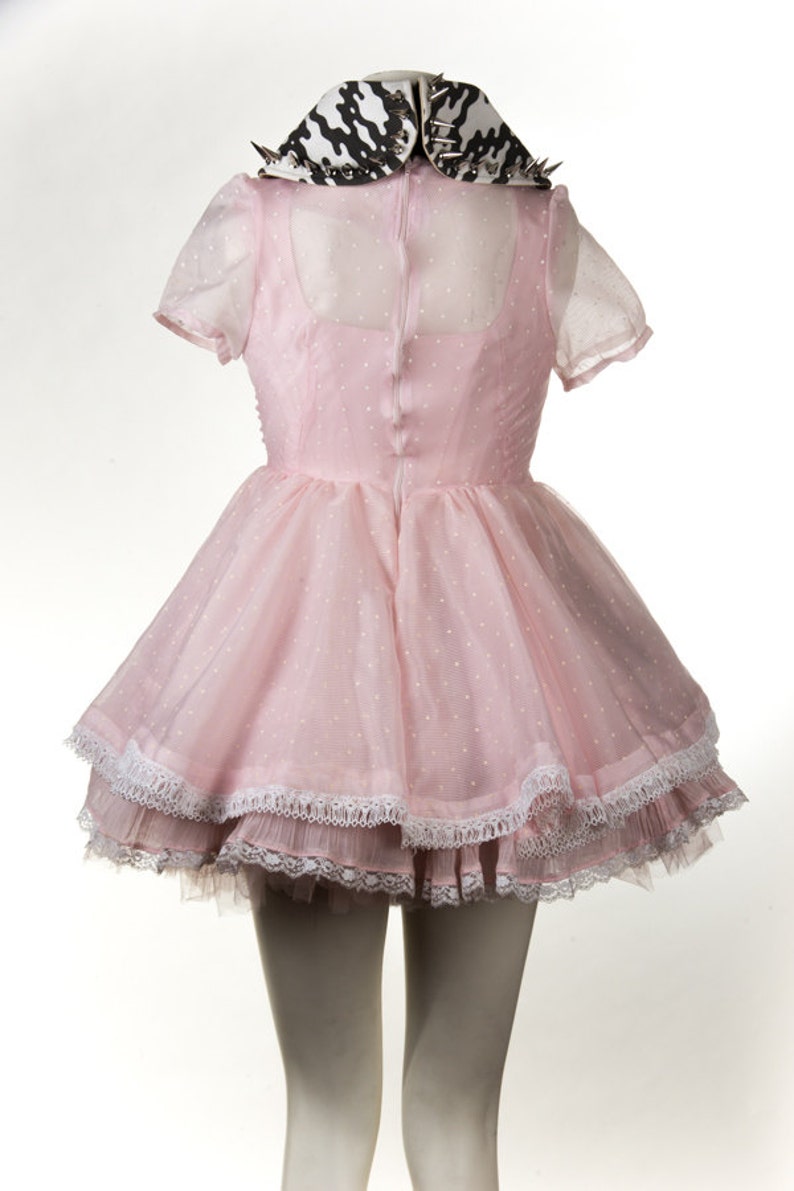 Polka Dot Baby Pink Dress / Tule Petticoat/follow the Rabbit Dress ...
