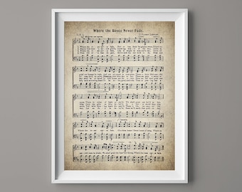 Sheet Music Where the Roses Never Fade - Etsy