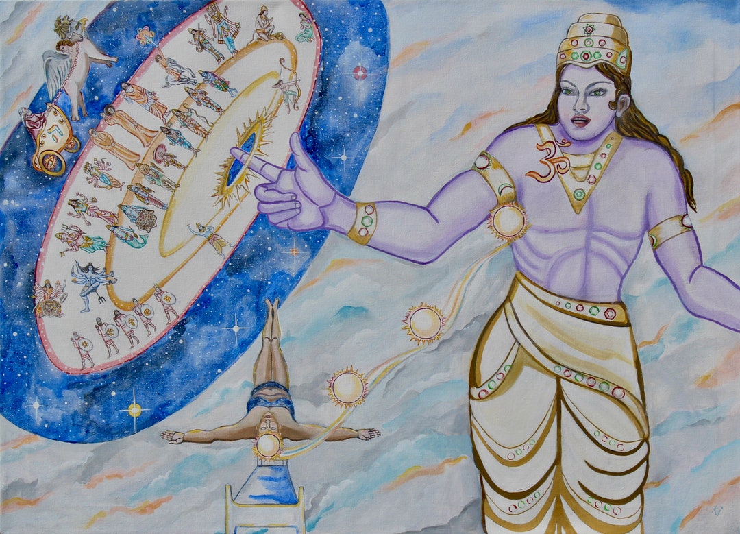 Lord Vishnu and Ezekiel's Wheel Giclee Canvas Print - Etsy