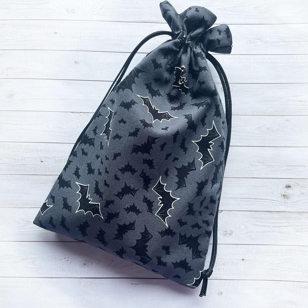 Tarot Pouch Grey With Bats Tarot Card Holder Dice Bag Oracle Card Draw ...