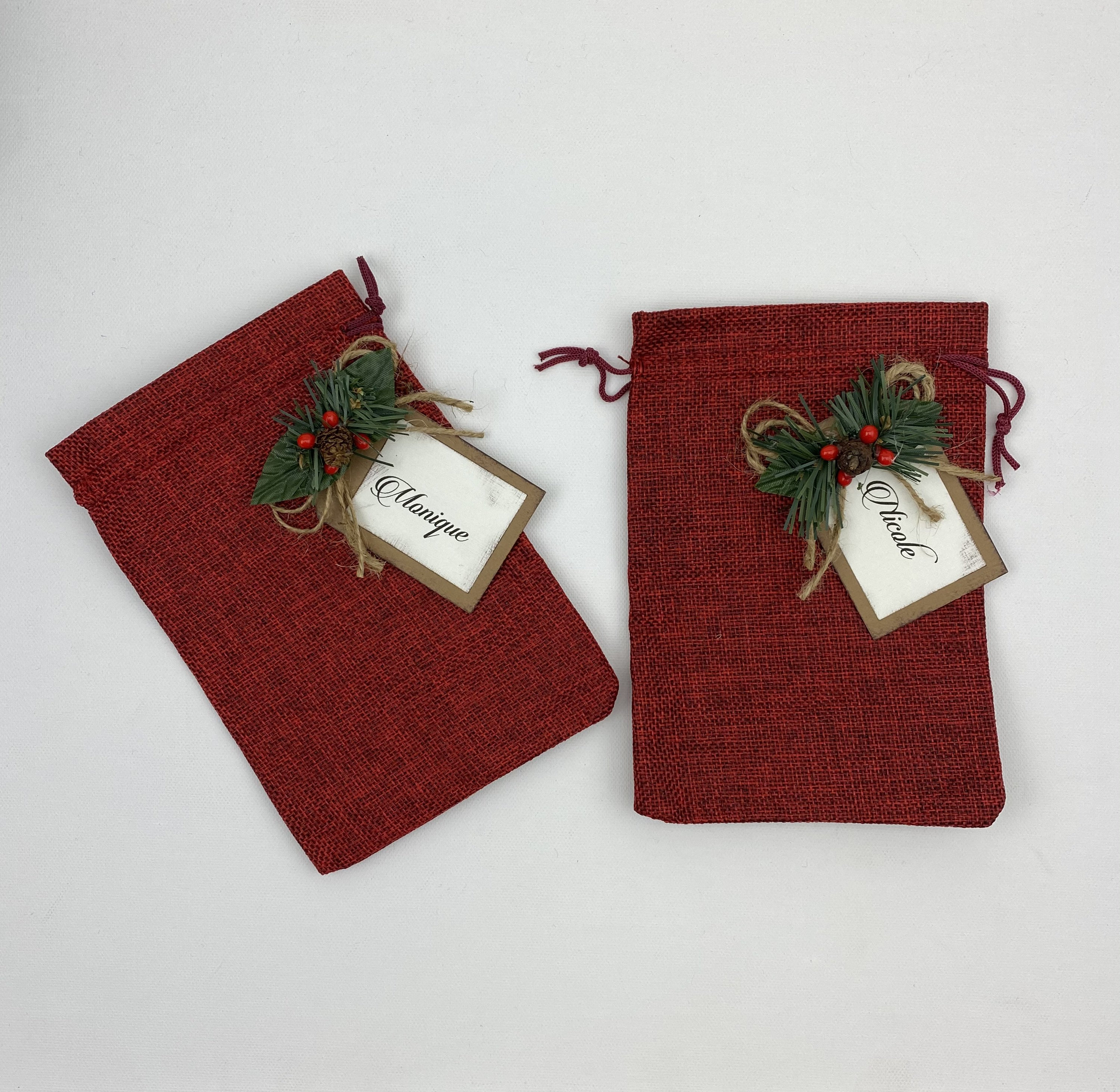 Personalized Small Christmas Sack Red Christmas Gift Bag - Etsy