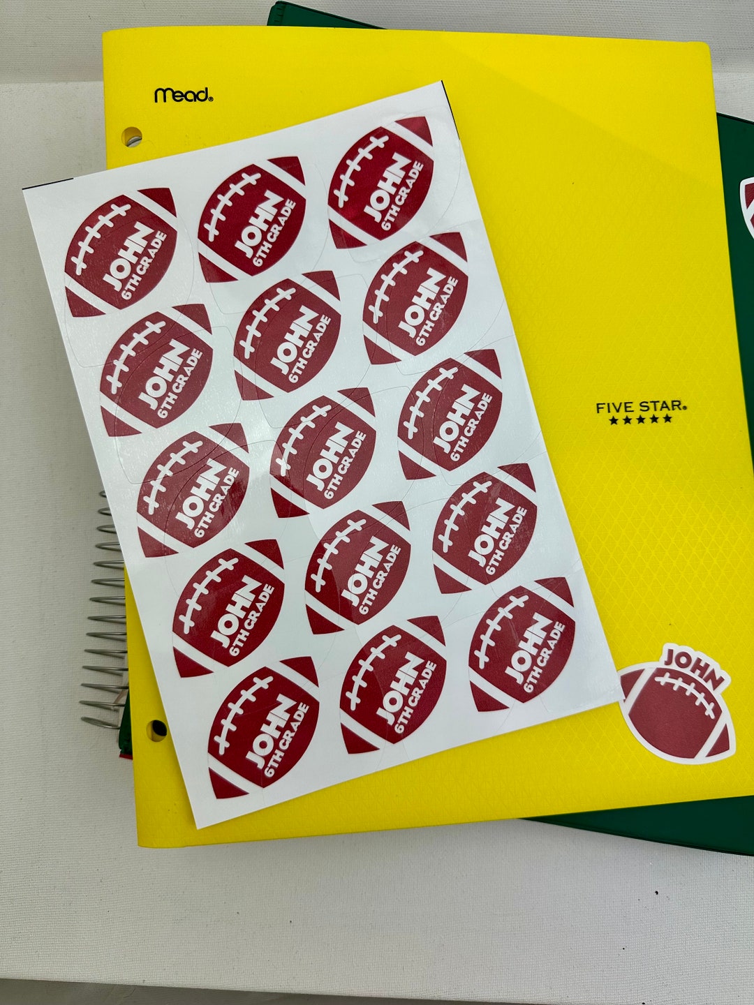 Personalized Football Back-to-school Name Stickers for Your School ...