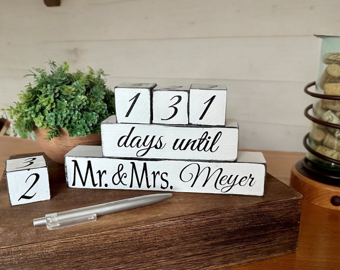 Mini Wedding Countdown,days Till Mr. and Mrs. Customized Countdown ...