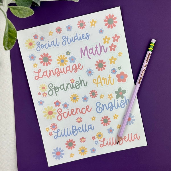 School Folder Labels Stickers - Etsy