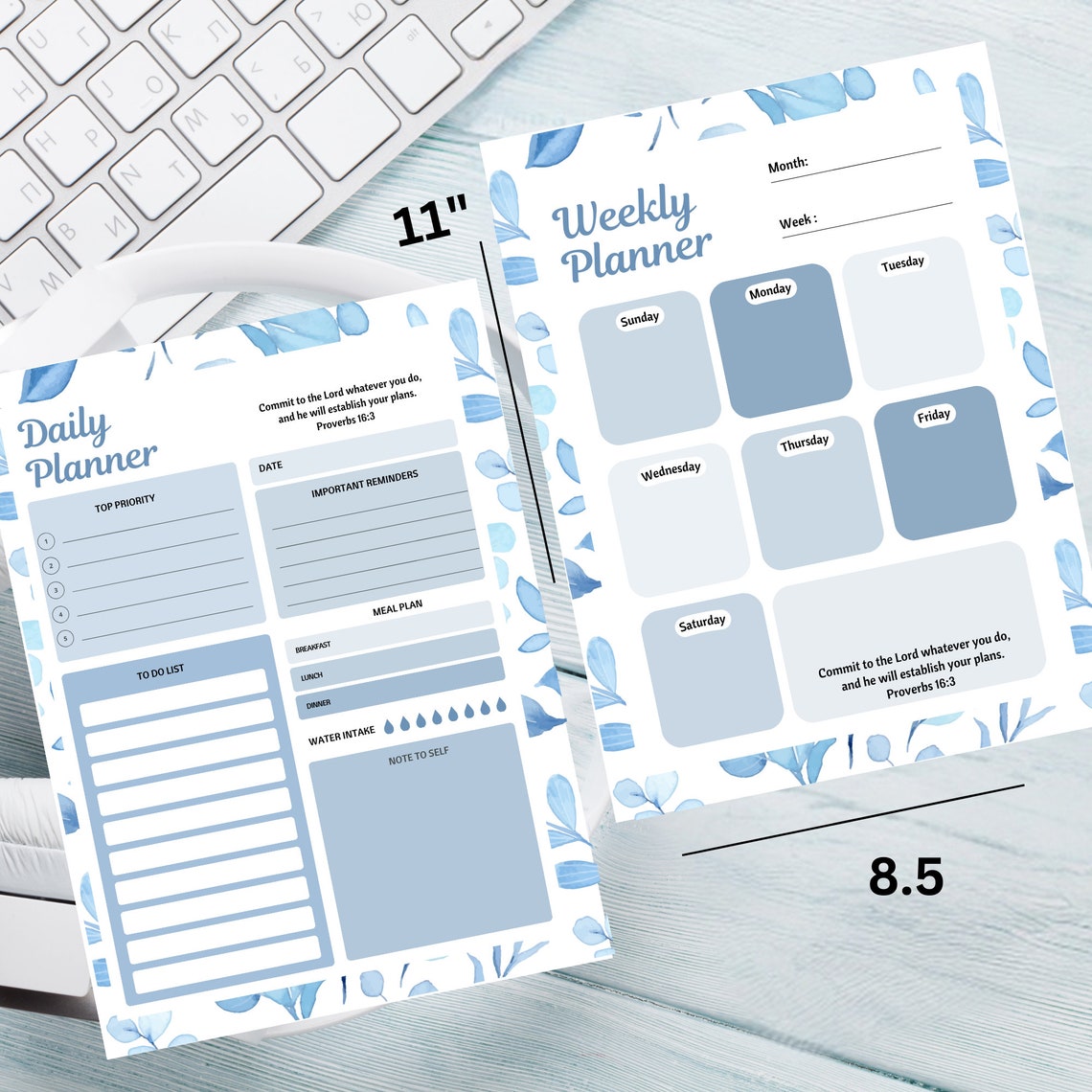 Daily or Weekly Notepad Planner (8.5x11) - Etsy