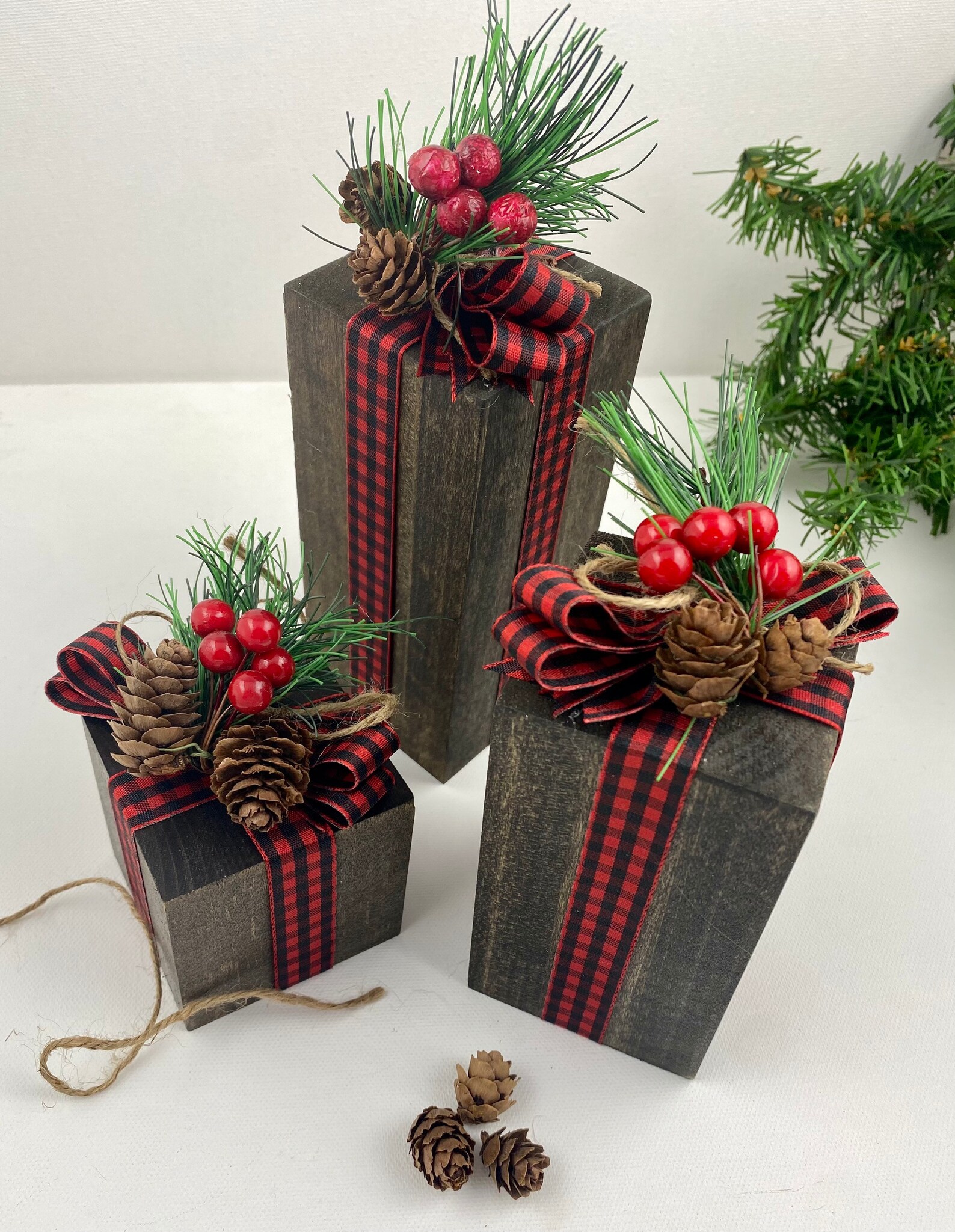 Wood Christmas Present Wooden Christmas Present Decoration - Etsy