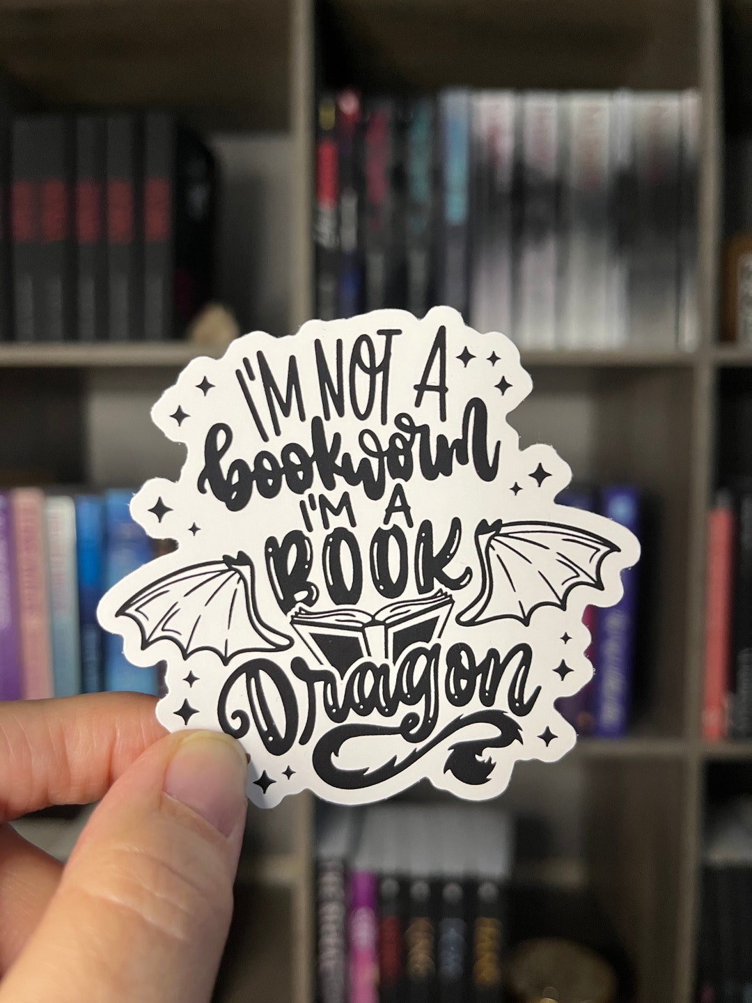 Im A Book Dragon Sticker, Bookish Sticker, Book Lover, Book Sticker ...