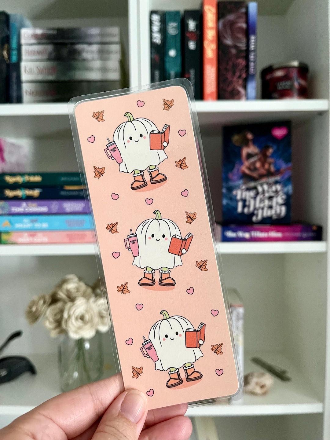Halloween Bookmark, Reading Pumpkin, Gift for Book Lover, Spooky ...