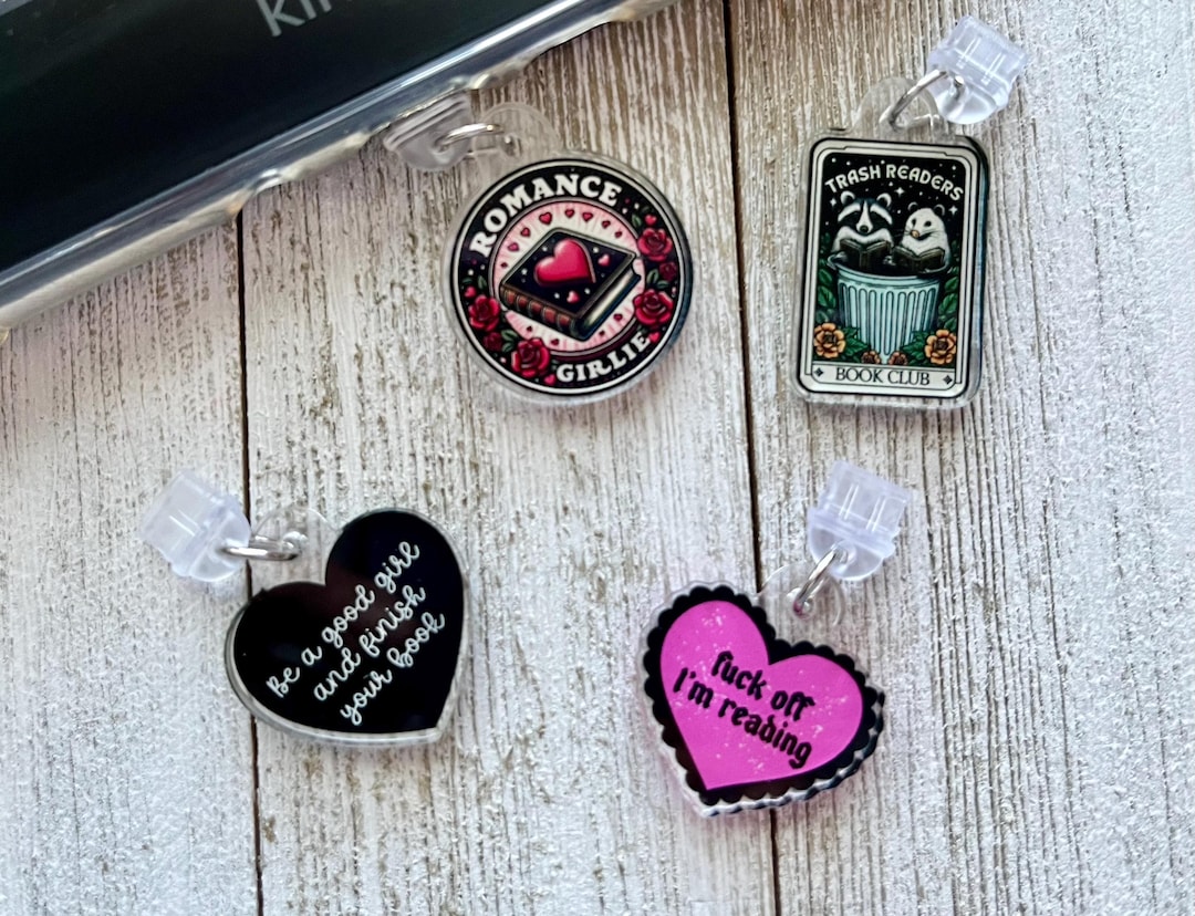 Kindle Charm, Kindle Dust Plug, USB-C Dust Plug, Bookish Charm, Book ...