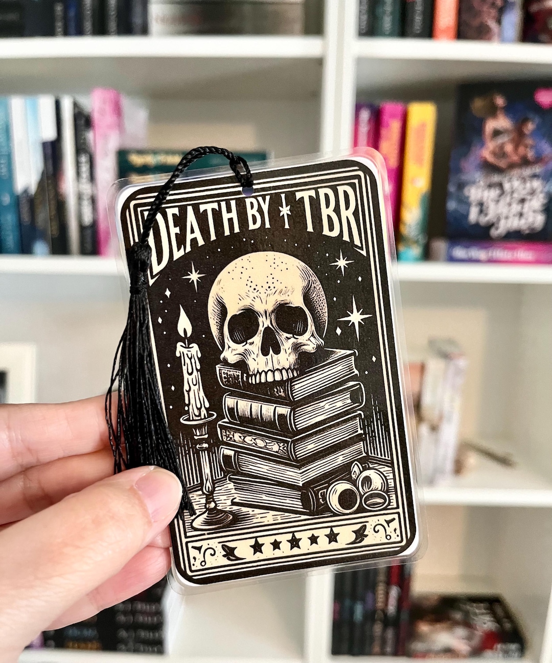 Death by TBR Bookmark, Tarot Card Bookmark, Gift for Book Lover - Etsy