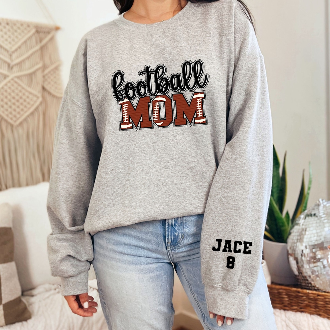 Football Mom Sweatshirt, Football Mom Crewneck, Football Mom, Sports ...