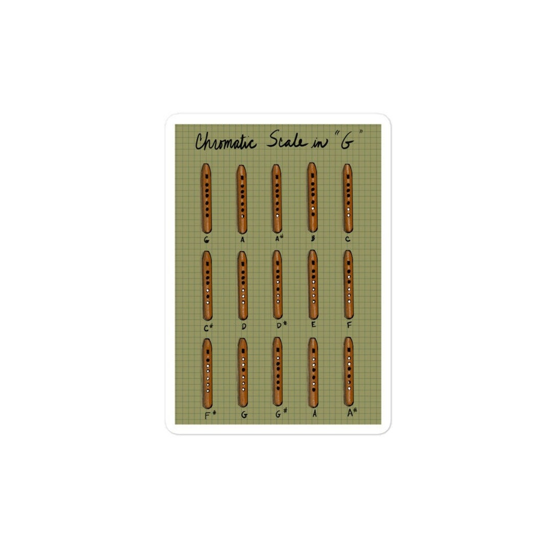 Native American Flute Fingering Chart in G Gift Sticker for Musician - Etsy