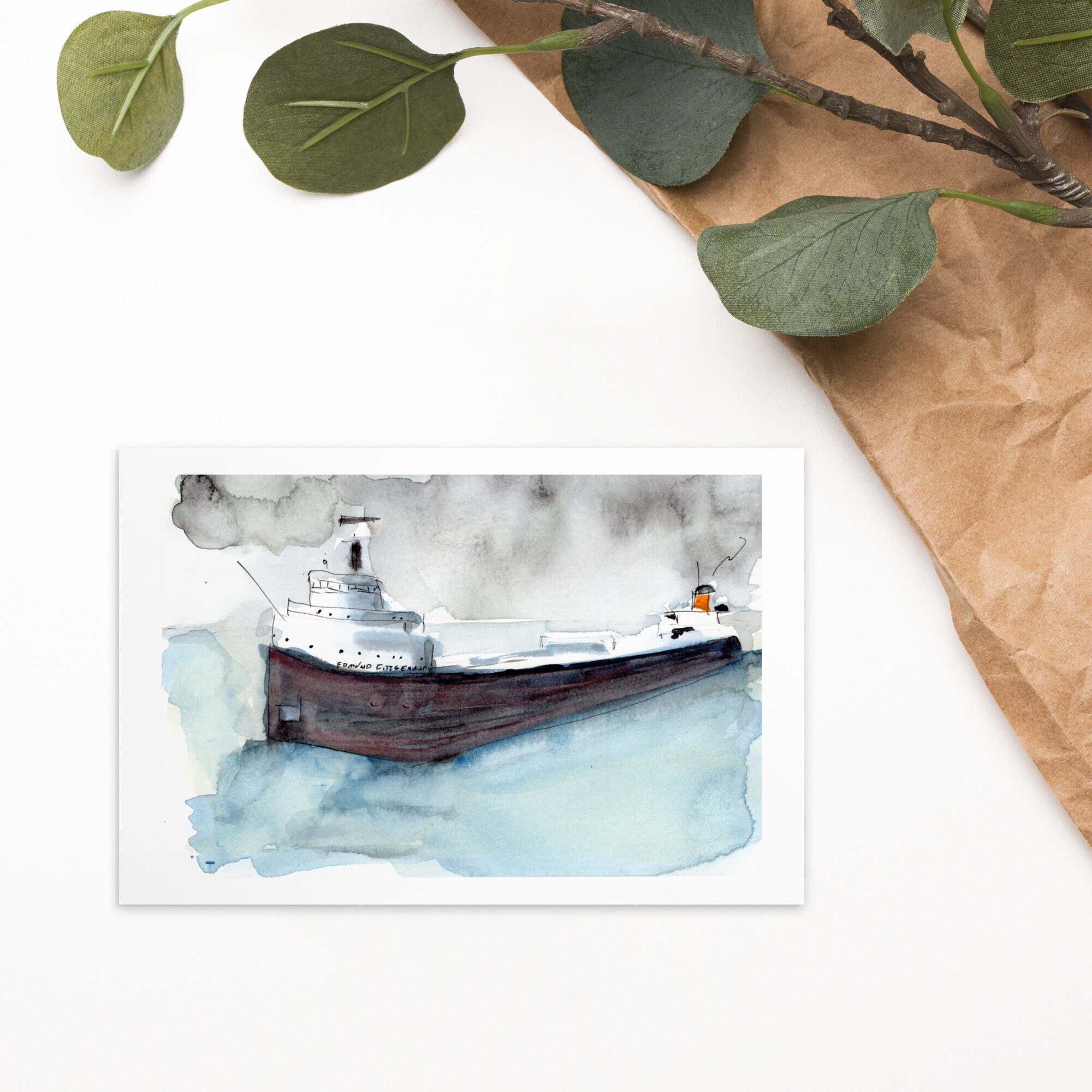 Edmund Fitzgerald Postcard Art Print or Mailer for Collectors - Etsy