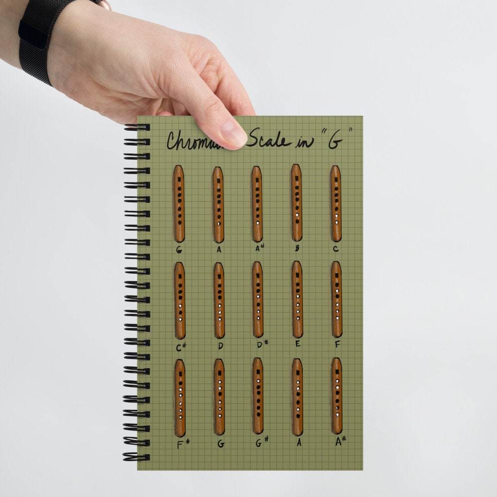 Native American Flute Fingering Chart Spiral Notebook With Bullet ...