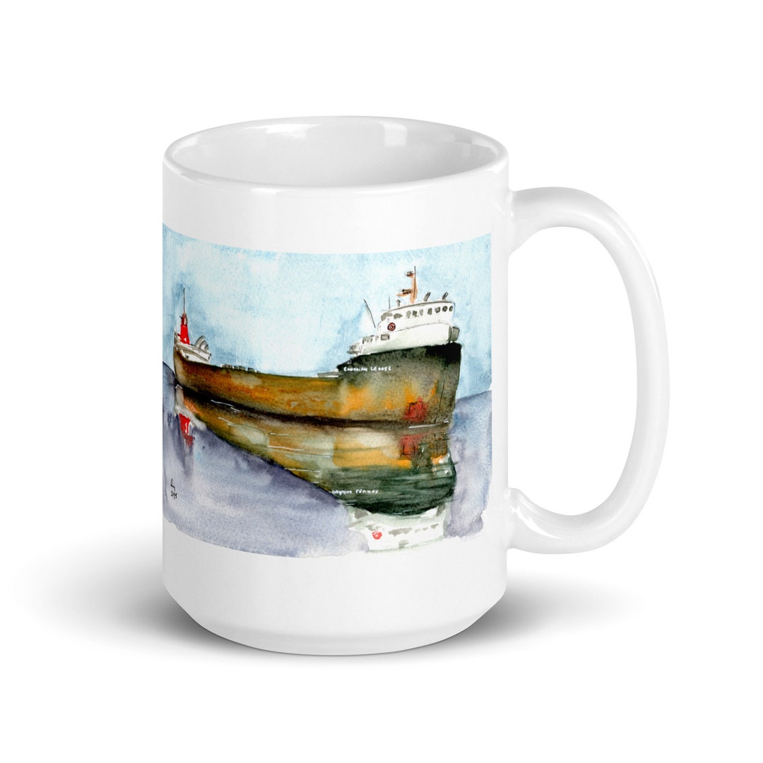 Great Lakes Freighter Ceramic Gift Mug for Boatnerds and Laker ...