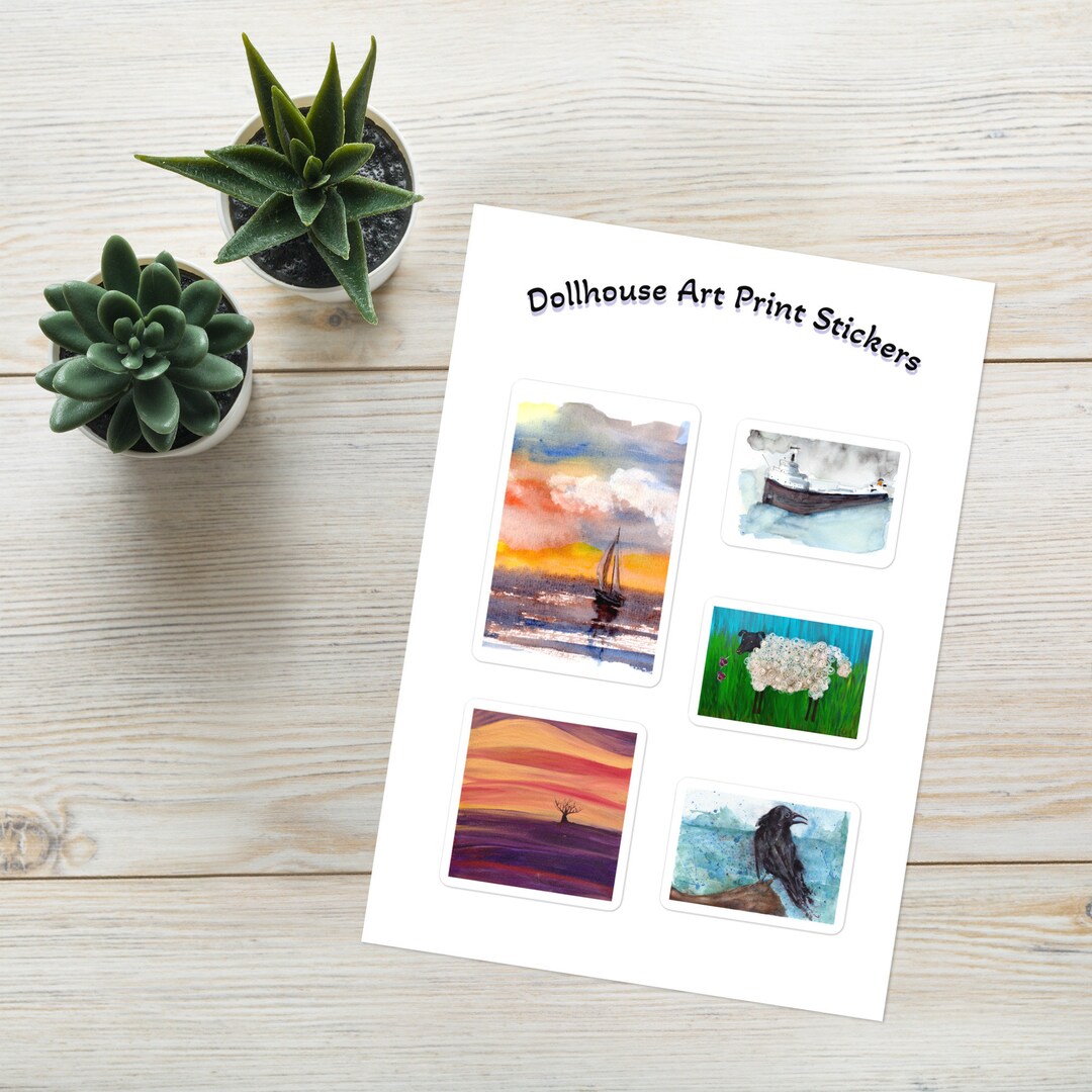 Five Miniature Art Prints Sticker Sheet for Dollhouses and - Etsy