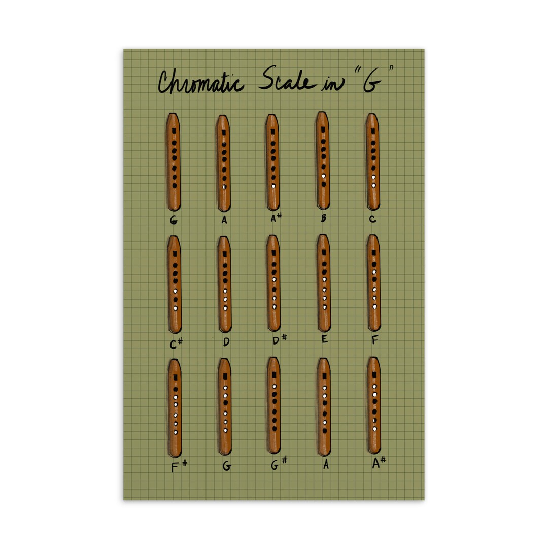Indigenous/ Native American Flute Fingering Chart Postcard - Etsy Australia