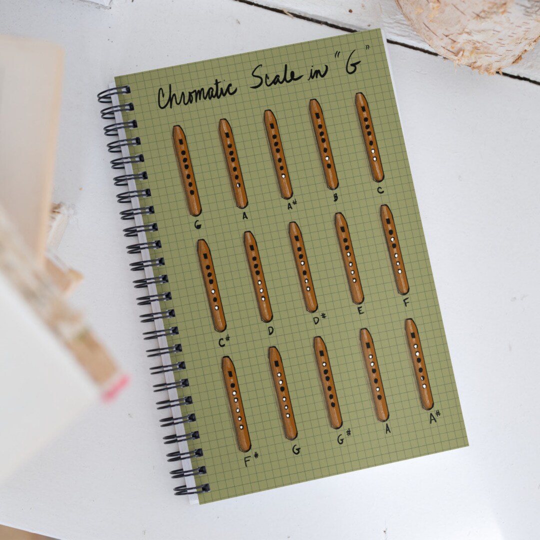 Native American Flute Fingering Chart Spiral Notebook With Bullet ...