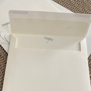 Handmade Stationery Set, Writing Paper With a Blue Lily and Dragonfly ...