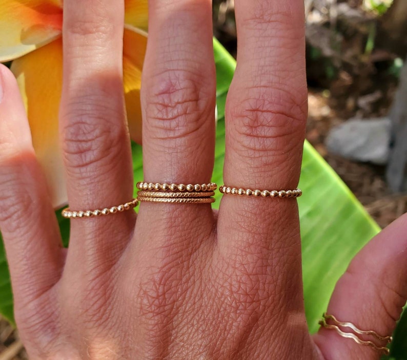 Stack Rings Stackable Ring Gold Ring band hammered ring | Etsy