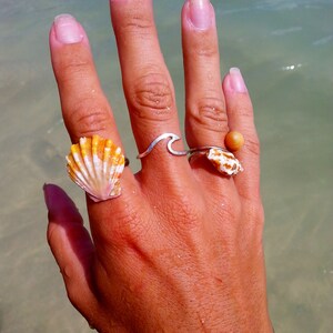 Wave Ring, Sterling Silver, 14K Gold Filled, Hammered Ring, Beach ...