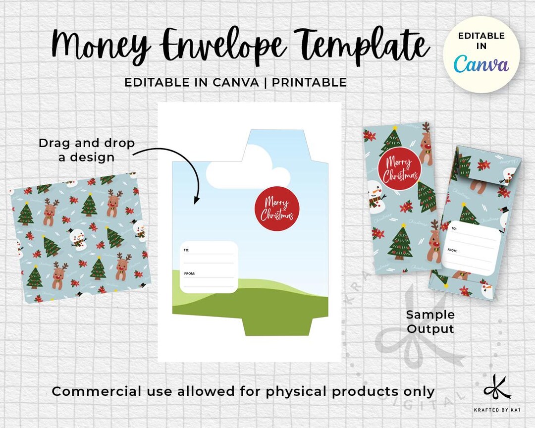 Editable Money Envelope - Canva Template - Etsy