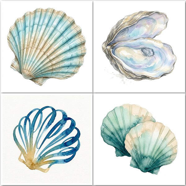 Blue Shells Clipart - Etsy