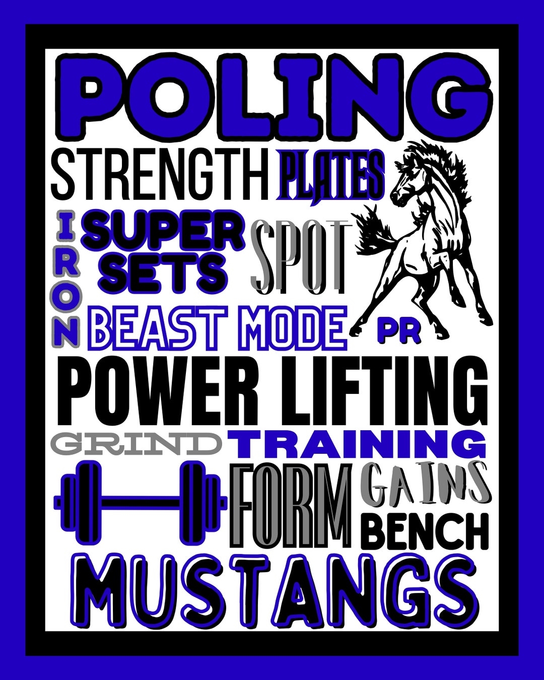 Power Lifting Print, Weight Lifting Print, Custom Weight Lighting ...
