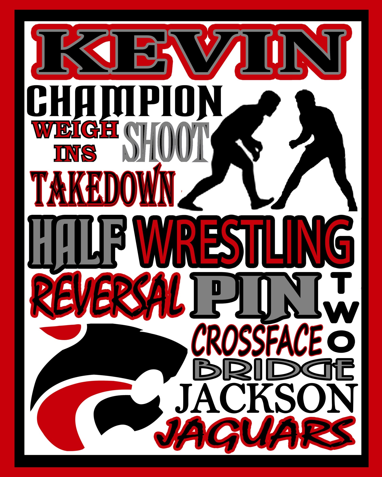 Wrestling Print Custom Wrestling Poster Wrestling Team Gift Wrestling ...