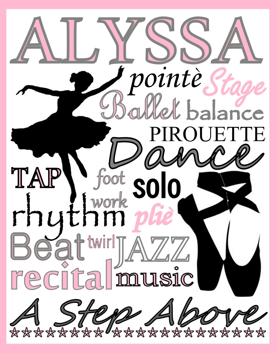 Custom Dance Poster, Tap Poster, Jazz Poster, Ballet Poster, Dance ...