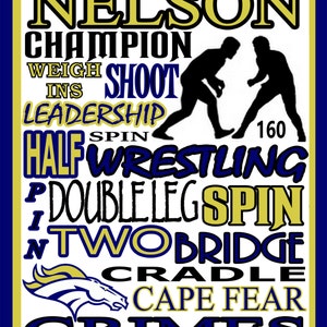 Wrestling Print Custom Wrestling Poster Wrestling Team Gift Wrestling ...