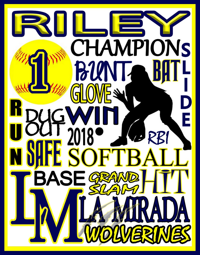 Softball Print Custom Softball Poster Softball Team Gift Etsy softball-print-custom-softball-poster-softball-team-gift-etsy