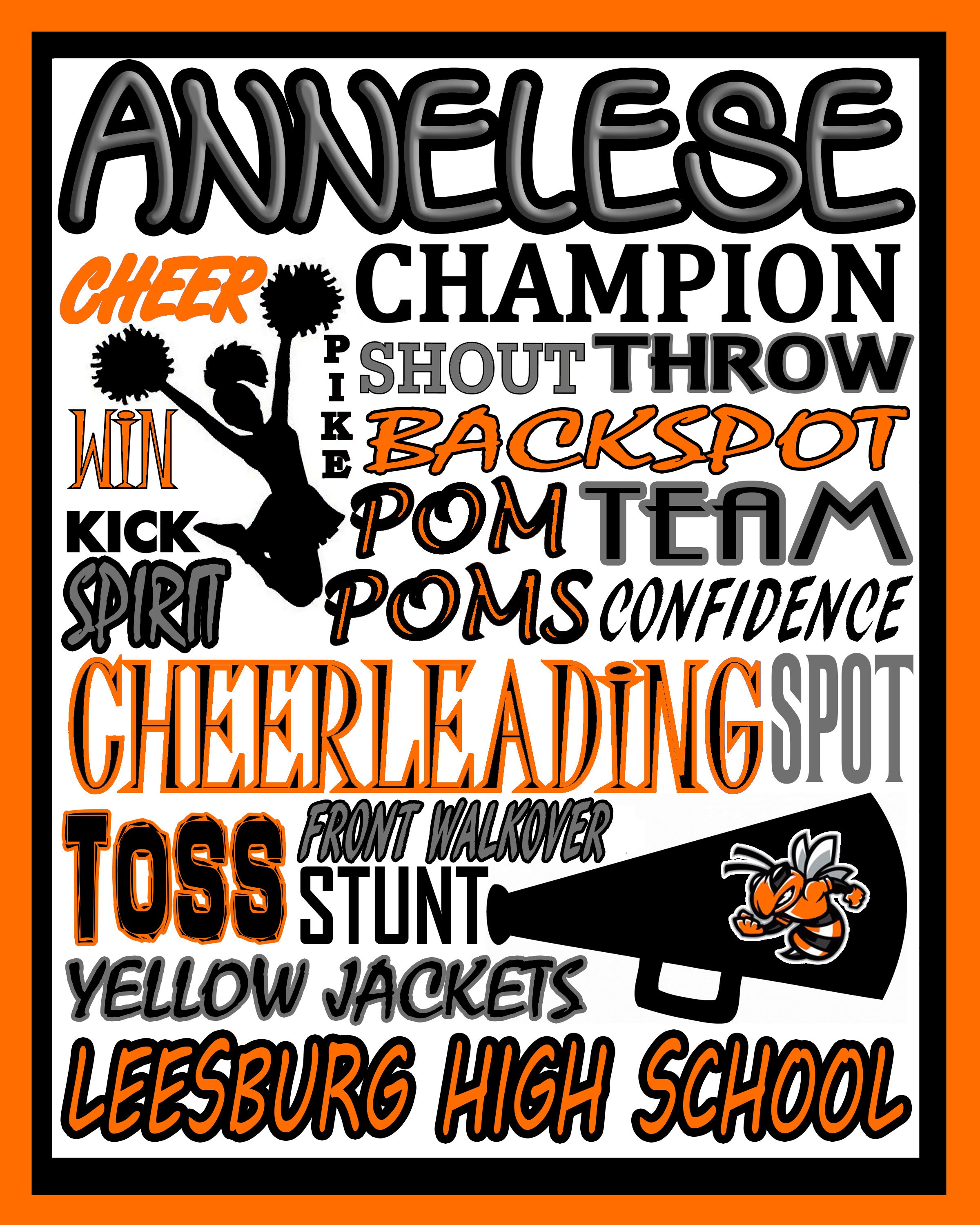 Cheerleading Print, Cheer Print, Custom Cheerleading Poster ...