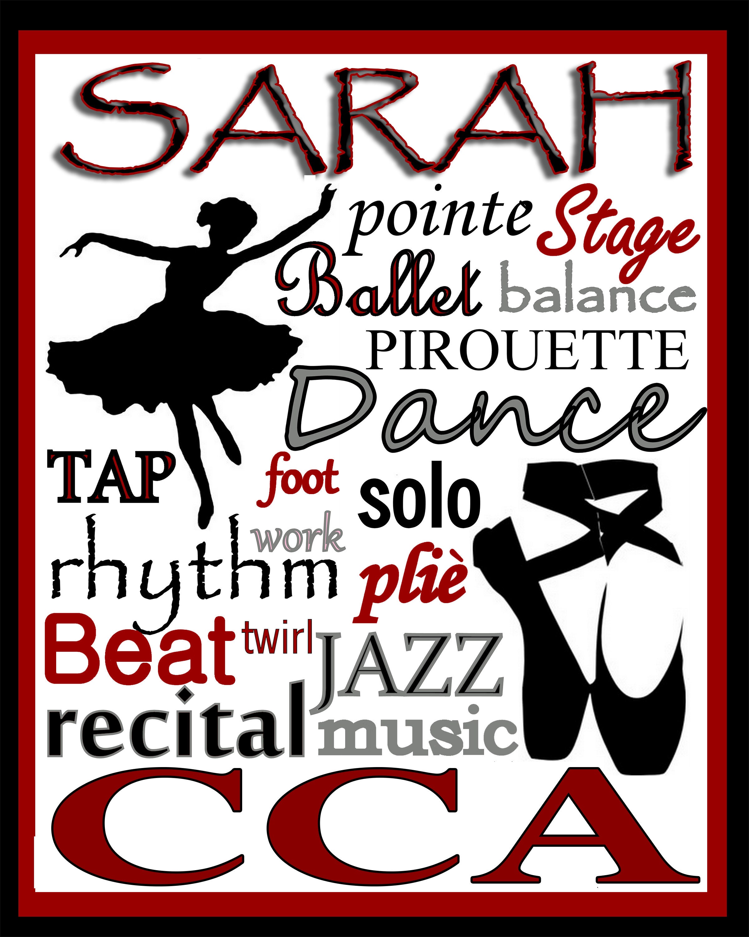 Custom Dance Poster, Tap Poster, Jazz Poster, Ballet Poster, Dance ...