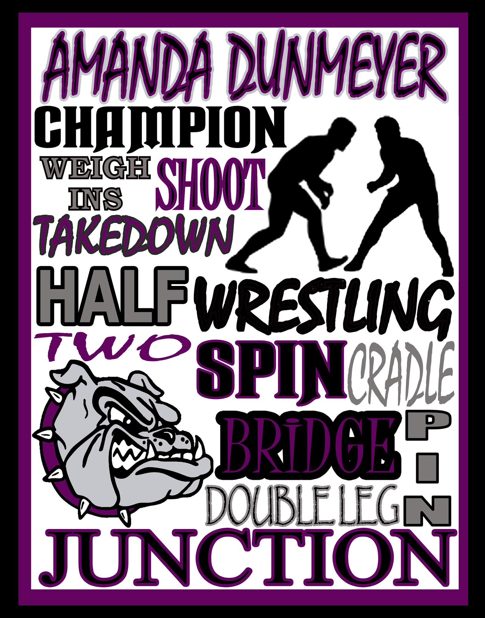 Wrestling Print Custom Wrestling Poster Wrestling Team Gift Wrestling ...