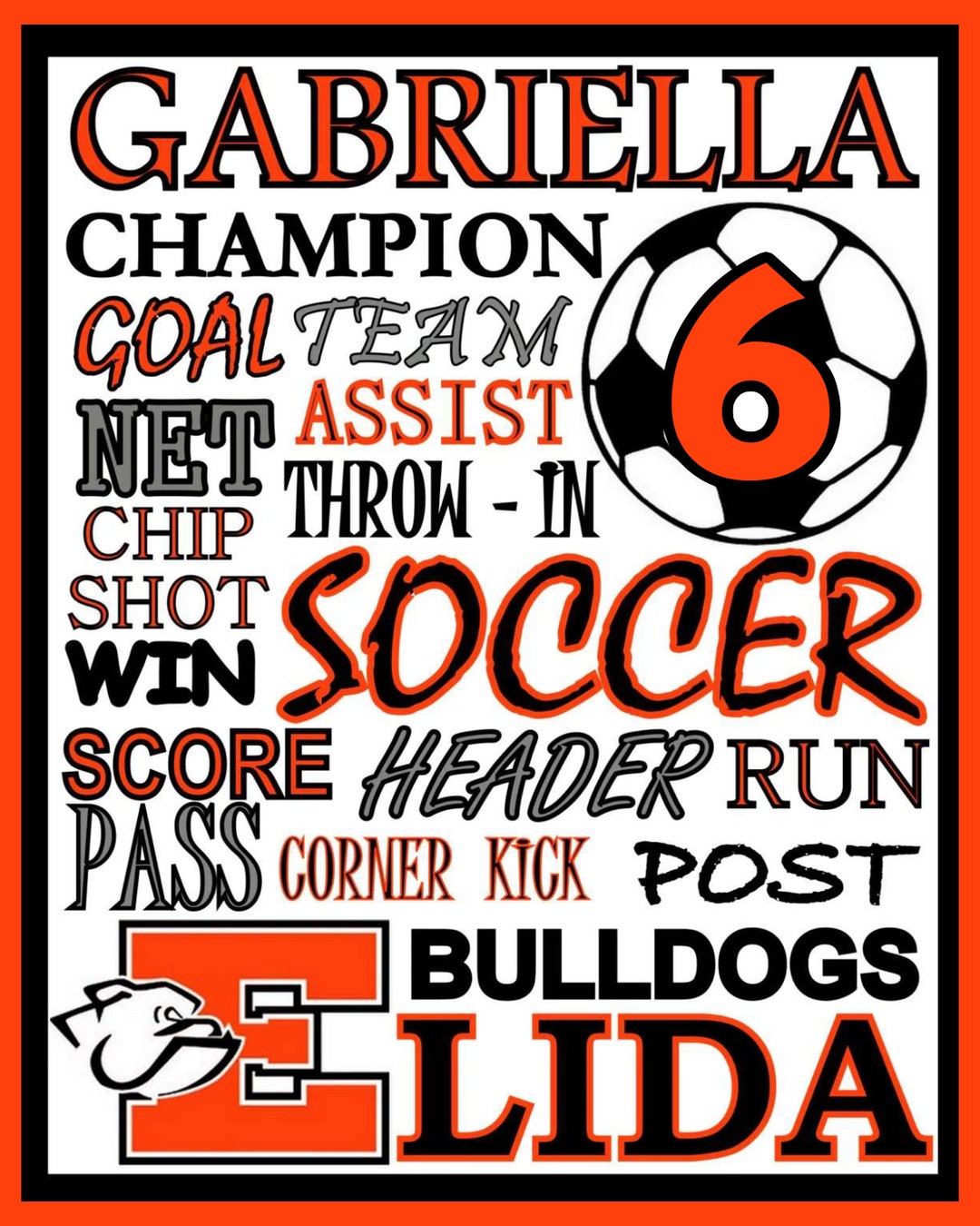 Soccer Print - Custom Soccer Poster, Soccer Team Gift - Soccer Poster ...