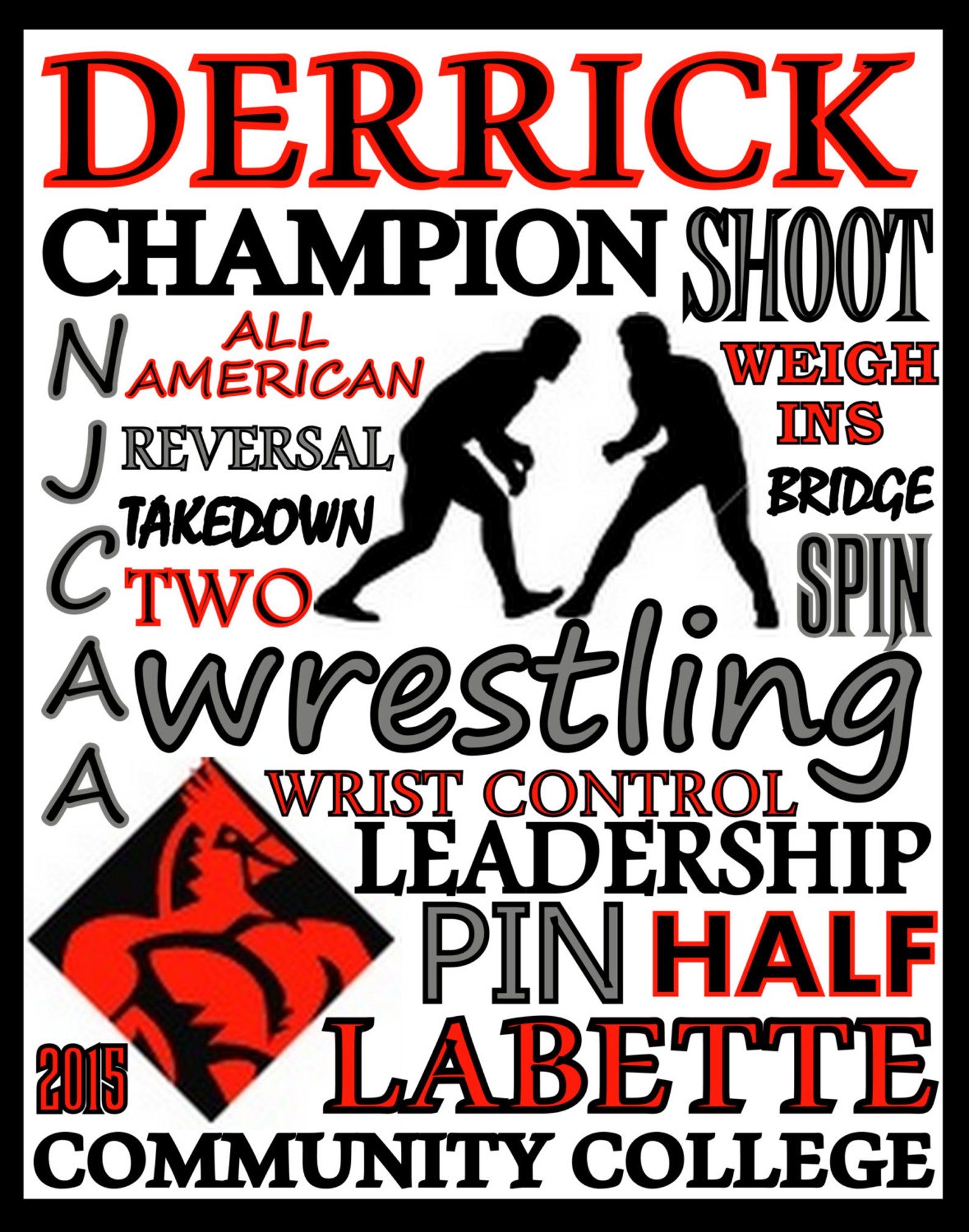 Wrestling Print Custom Wrestling Poster Wrestling Team Gift Wrestling ...