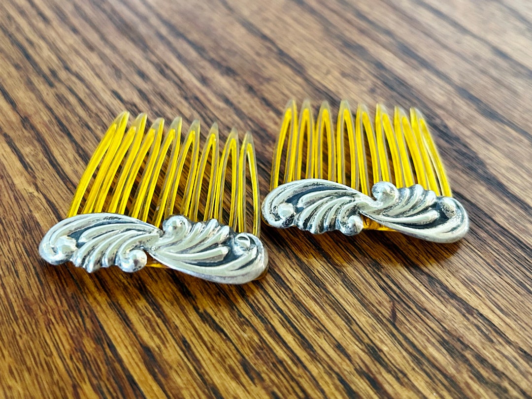 Vintage Sterling Silver AEM Hair Combs Pair Two Hecho En Mexico 8.2 ...