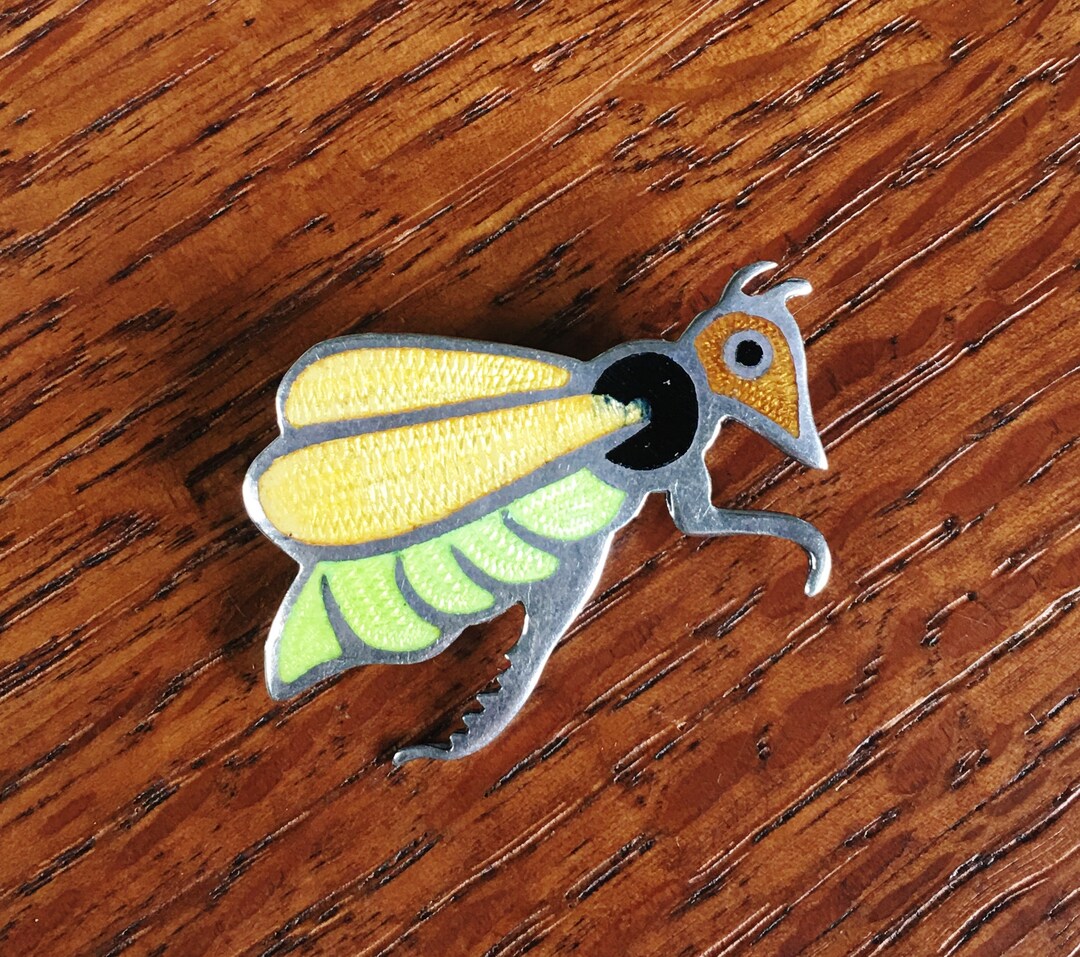 Vintage Sterling Silver and Enamel Wasp Bee Insect Pin Brooch 925 Eagle ...