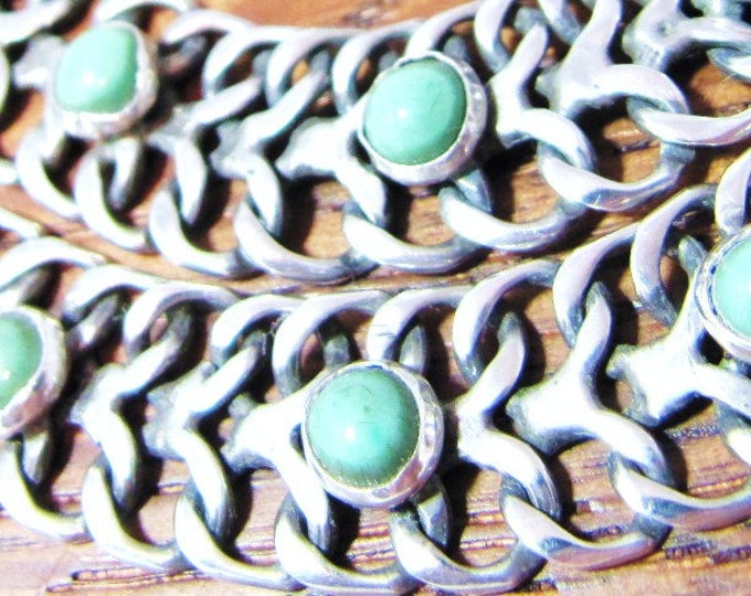 Vintage Mexico Sterling Silver 925 Hand Made Mexican Flat Link Chain ...