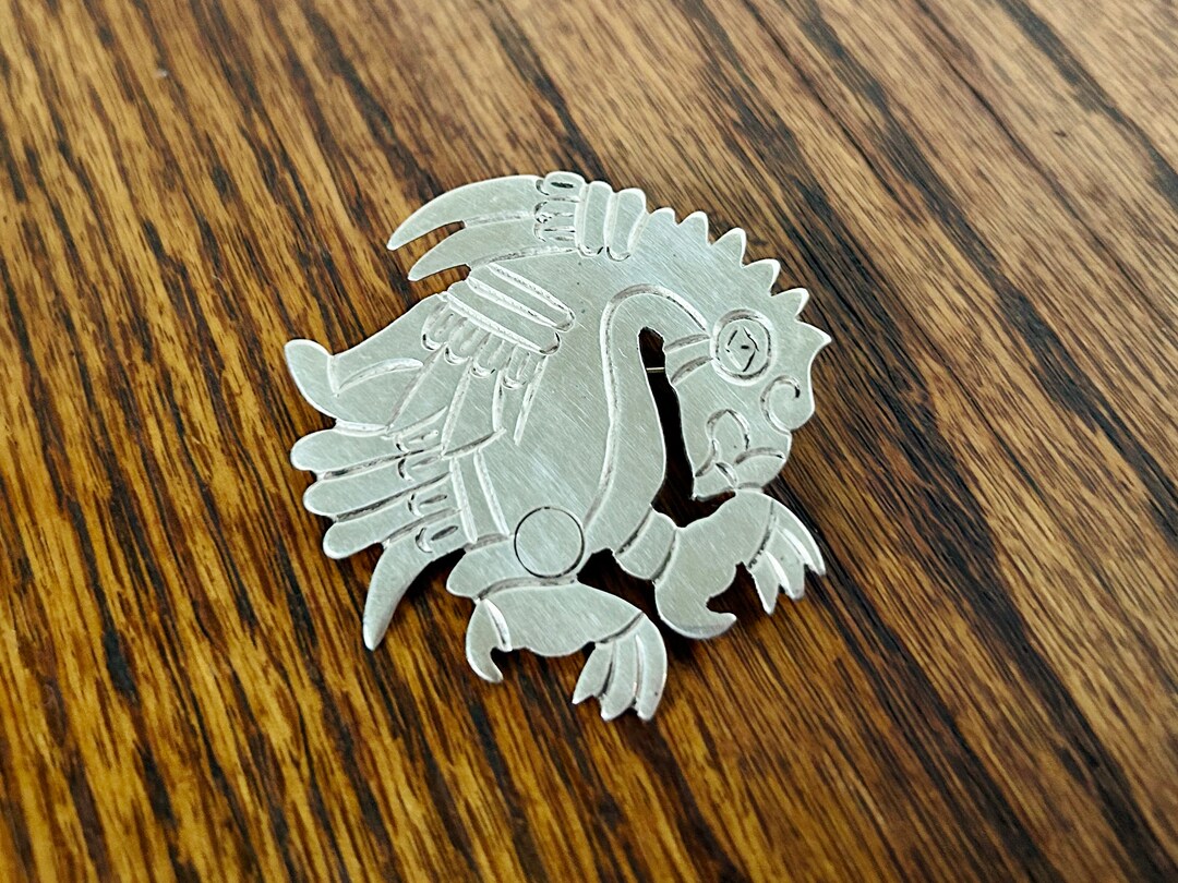 Vintage Sterling Silver Pin Brooch Mayan Aztec Eagle Bird Condor 980 ...