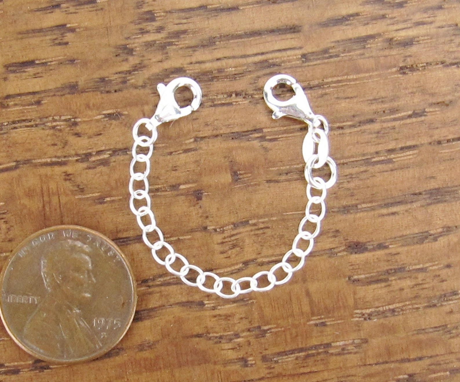 Sterling Silver Safety Chain Bracelet Necklace Jewelry Extender 2 or 4 ...