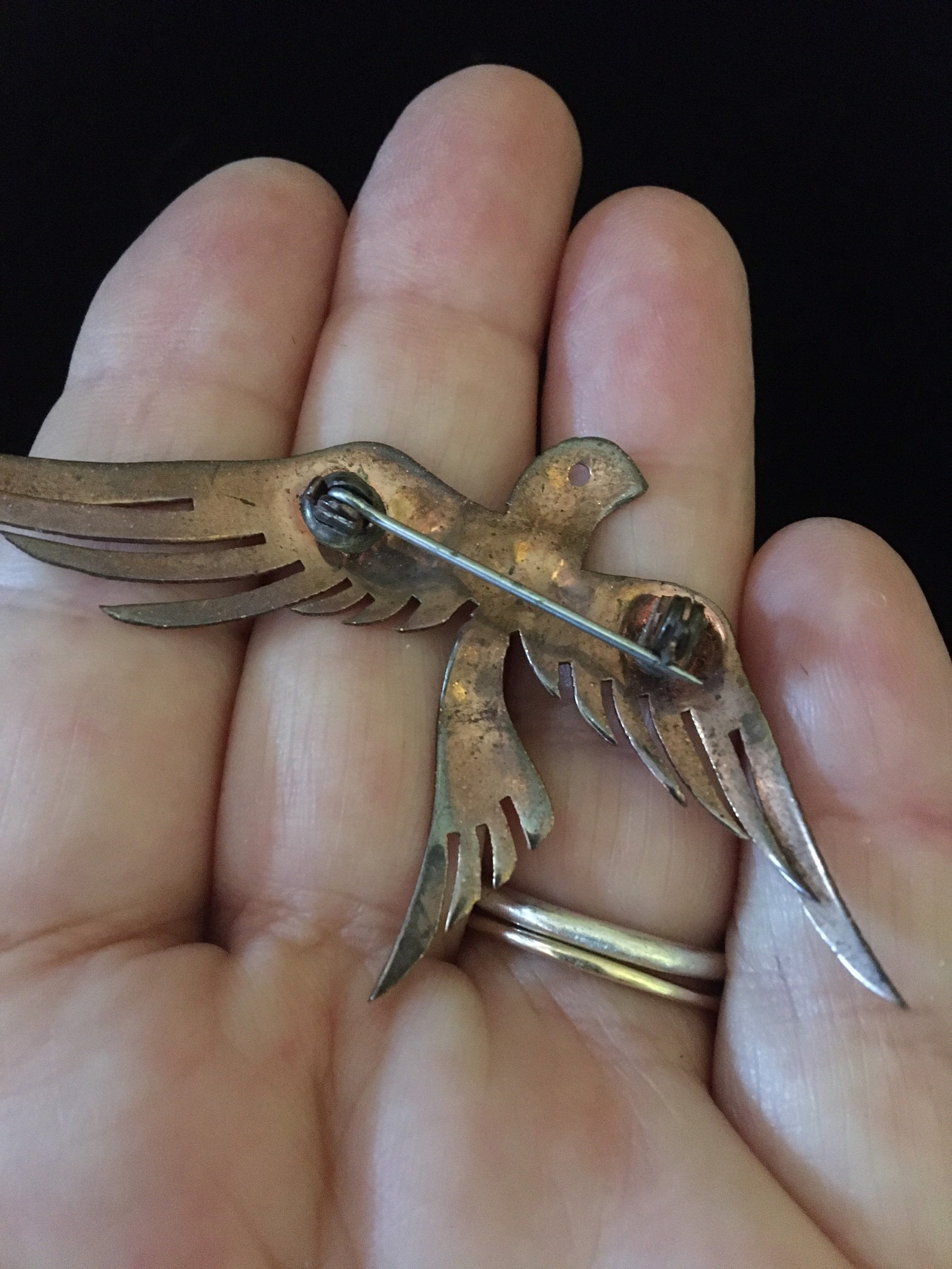 Copper Hand Tooled Swallow Bird Pin and Earring Set - Etsy Hong Kong