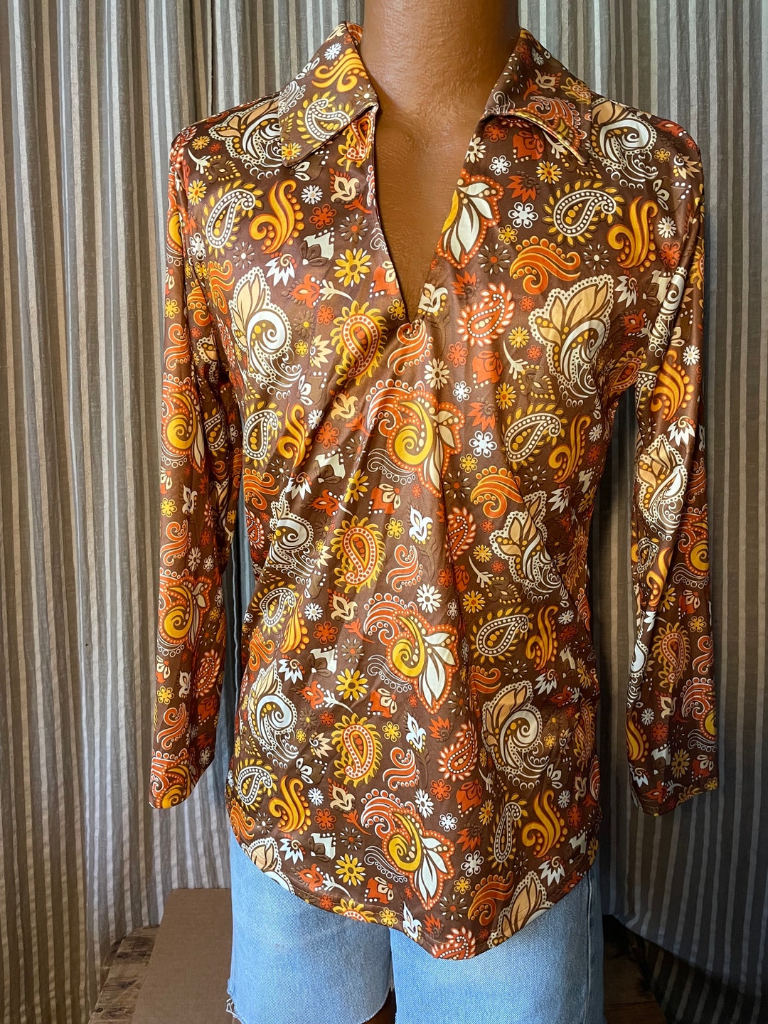 Spirit Pullover Earth Tone Paisley Shirt - Etsy