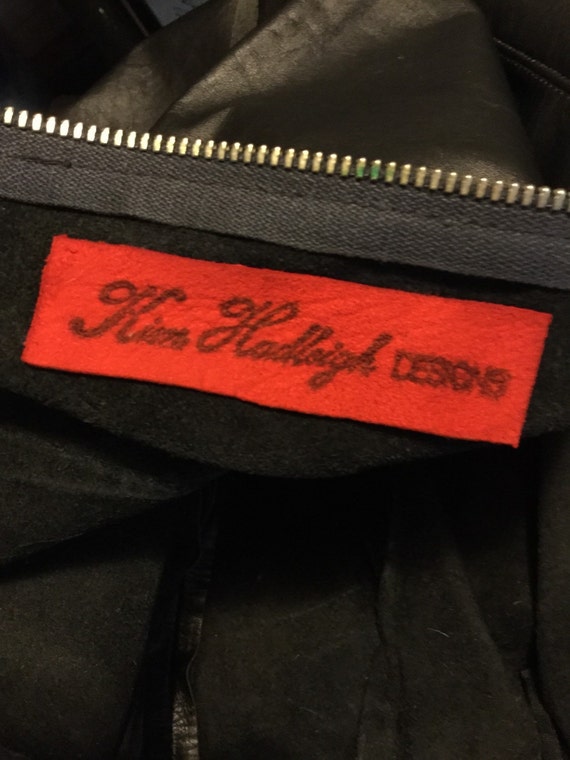 Kim Hadleigh Designs vintage black leather skirt with… - Gem