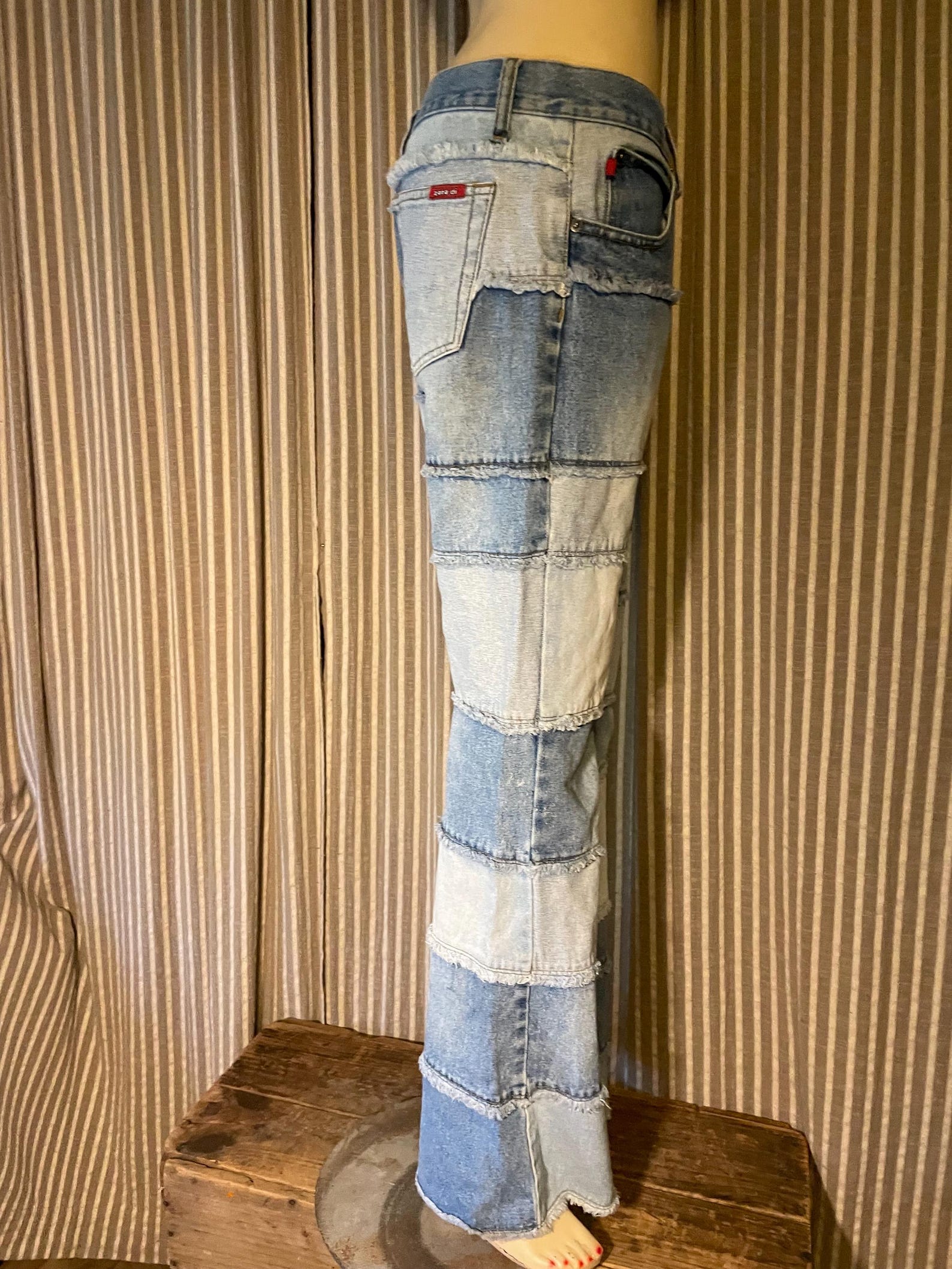 Retro Patchwork Bell Bottom Jeans - Etsy