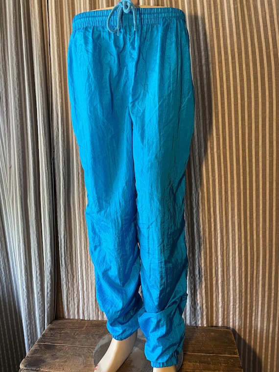 Vintage turquoise blue nylon track pants - Gem